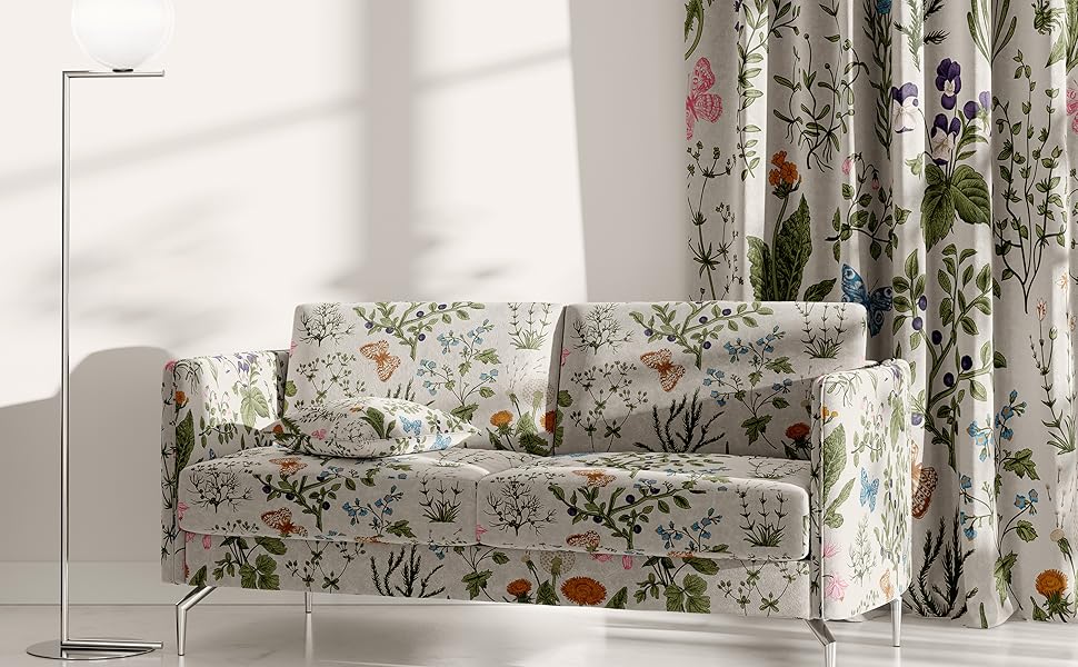 Amazon.com: LADYVOGUE Botanical Curtains 100% Blackout 2 Panels Set Green Plant Black Out ...