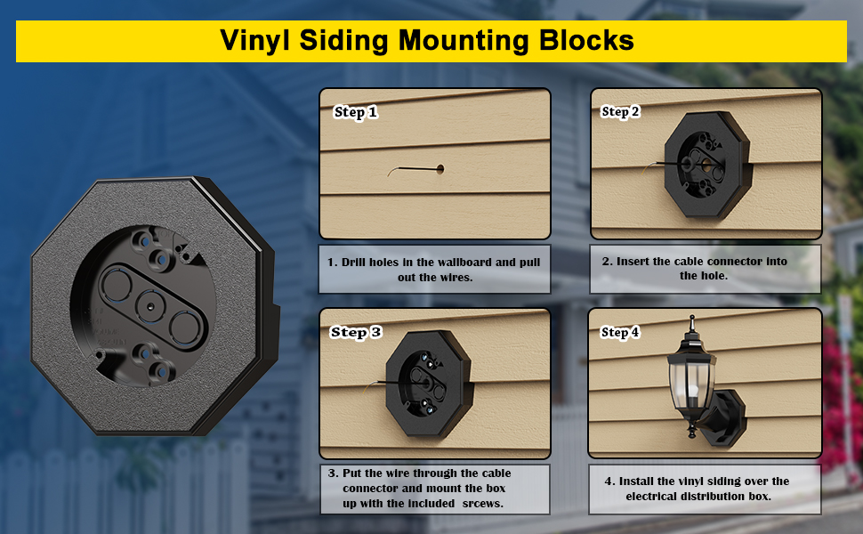 Amazon.com: Siding Mounting Block, 8141 Black Outdoor Light Mounting Kit with Built-in ...