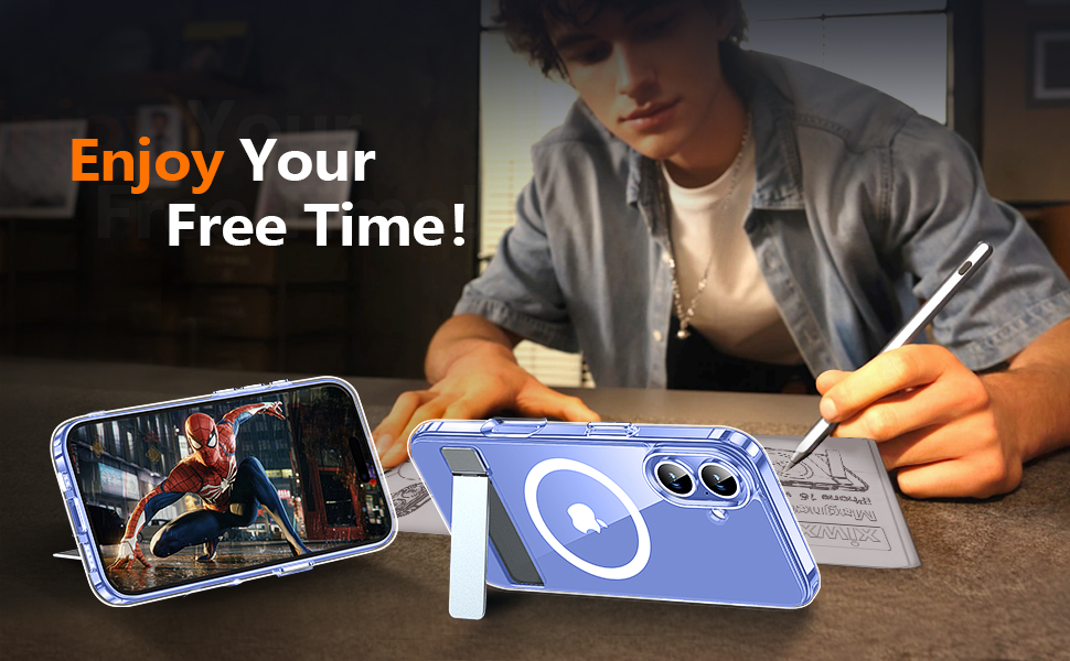 Amazon.com: xiwxi for iPhone 16 Plus Case with Kickstand,[Compatible with Magsafe][1*Screen ...