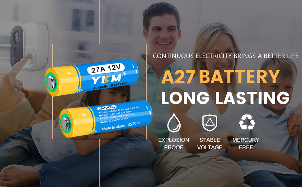 Amazon.com: YKM 10 Pack A27 12V Alkaline Battery LR27A MN27 L828F 27A 12V Battery for Ceiling ...