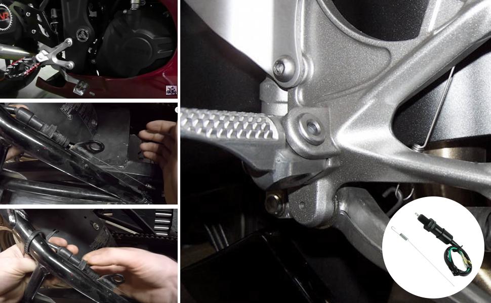 FLYPIG Universal 2 Wire Rear Brake Light Switch with Spring Kit for Honda Suzuki Yamaha Kawasaki ...