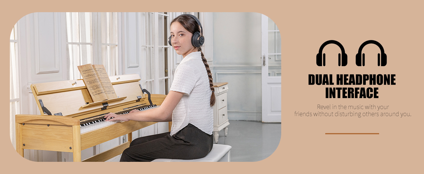 Amazon.com: UISCOM 88-Key Wooden Digital Piano Heavy Hammer Keyboard - Full-Size Weighted ...