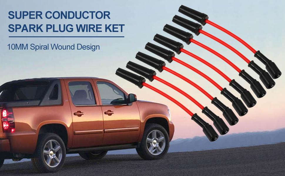 Amazon.com: BASIKER Heat Super Conductor Spark Plug Wire Set 10mm Replacement for LS1 LS2 LS3 ...