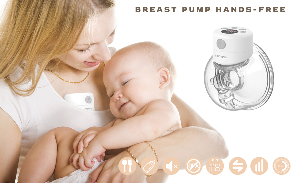 Amazon.com : MOMAOY Wearable Breast Pump, Hands-Free Breast Pump,Electric Breast Pump with 2 ...