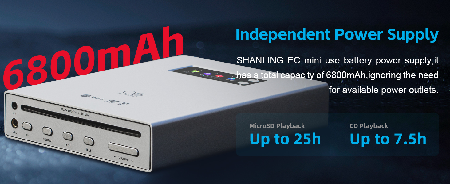 Amazon.com: SHANLING Portable Stereo DAP EC Mini, Vehicle CD Player, USB DAC, Dual 9219MQ DAC ...