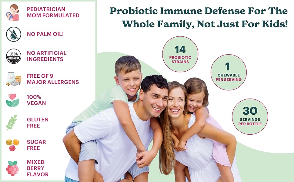 Amazon.com: MamaDoc Rx Certified Organic Kids & Teens Probiotic Immune Defense - 5 Billion CFUs ...