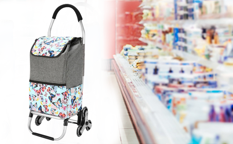 Folding Shopping Trolley - Belegao Aluminium Alloy Lightweight Shopping Cart Waterproof ...