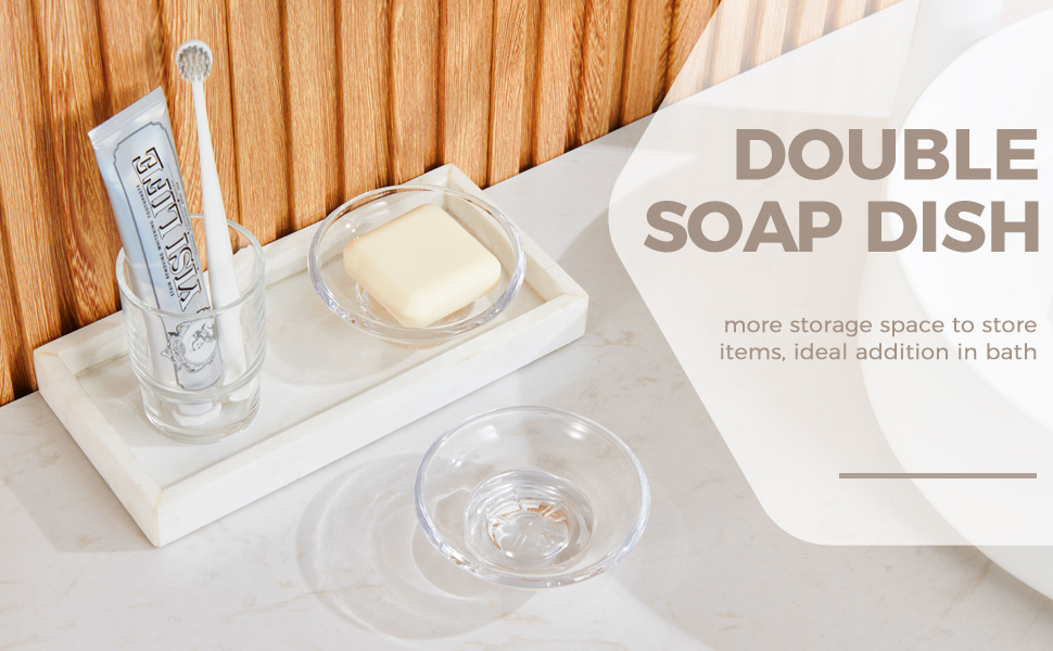 Amazon.com: Aomasi 2 Pack Bathroom Soap Dishes, Transparent Round Soap ...