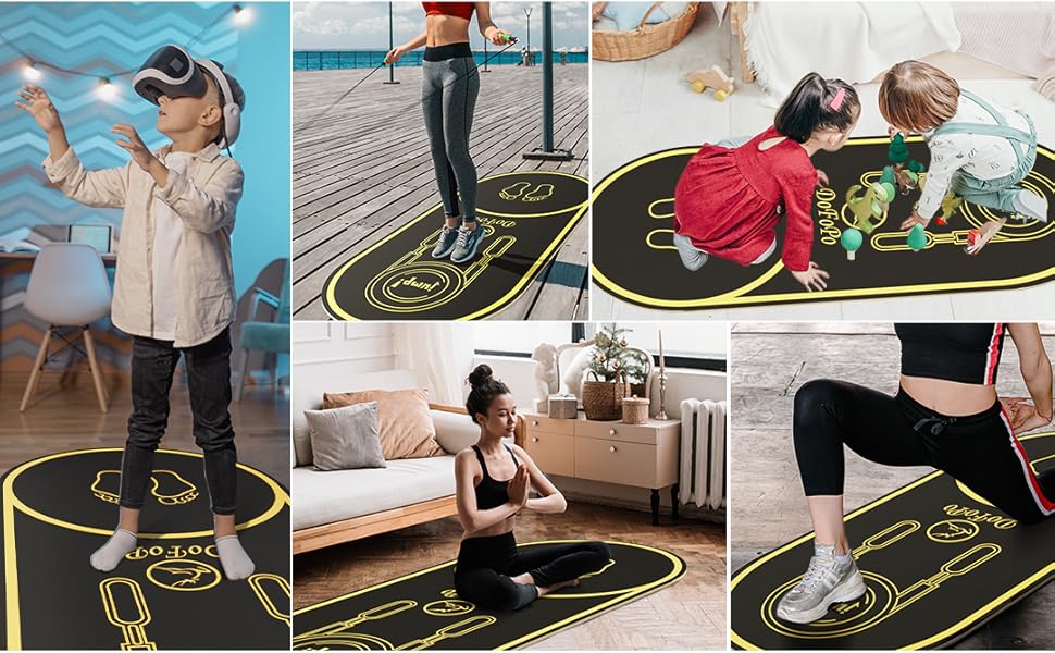 Amazon.com : Jump Rope Mat 63"x27" Exercise Fitness Mat, Non-Slip ...