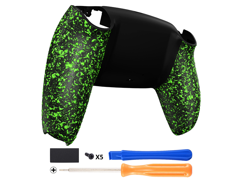 eXtremeRate Textured Green Non-Slip Custom Back Housing Bottom Shell Compatible with ps5 ...