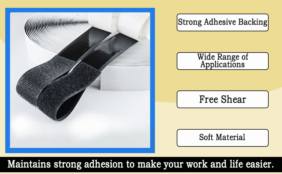 Amazon.com: Hook and Loop Strips with Strong Adhesive Backing, 33 feet ...