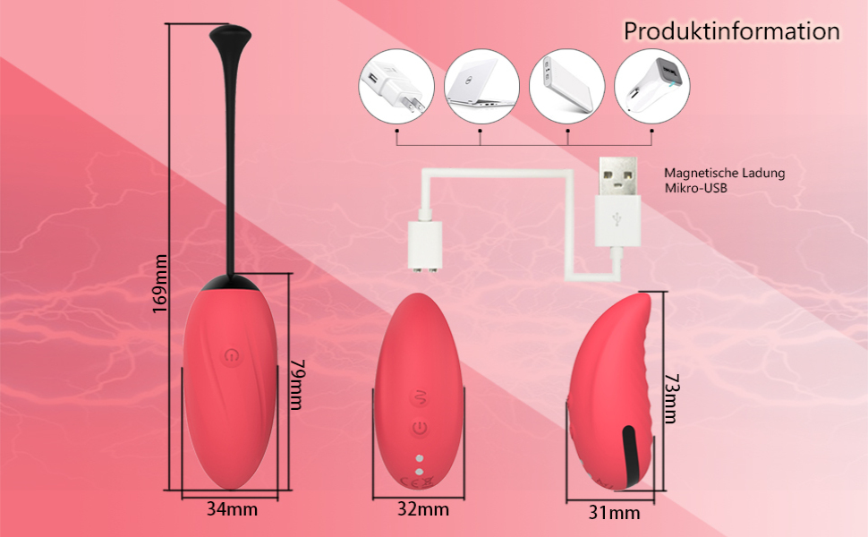 Diweit Liebeskugeln mit Vibration，Bullet Vibratoren mit Fernbedienung Beckenbodentrainer ...