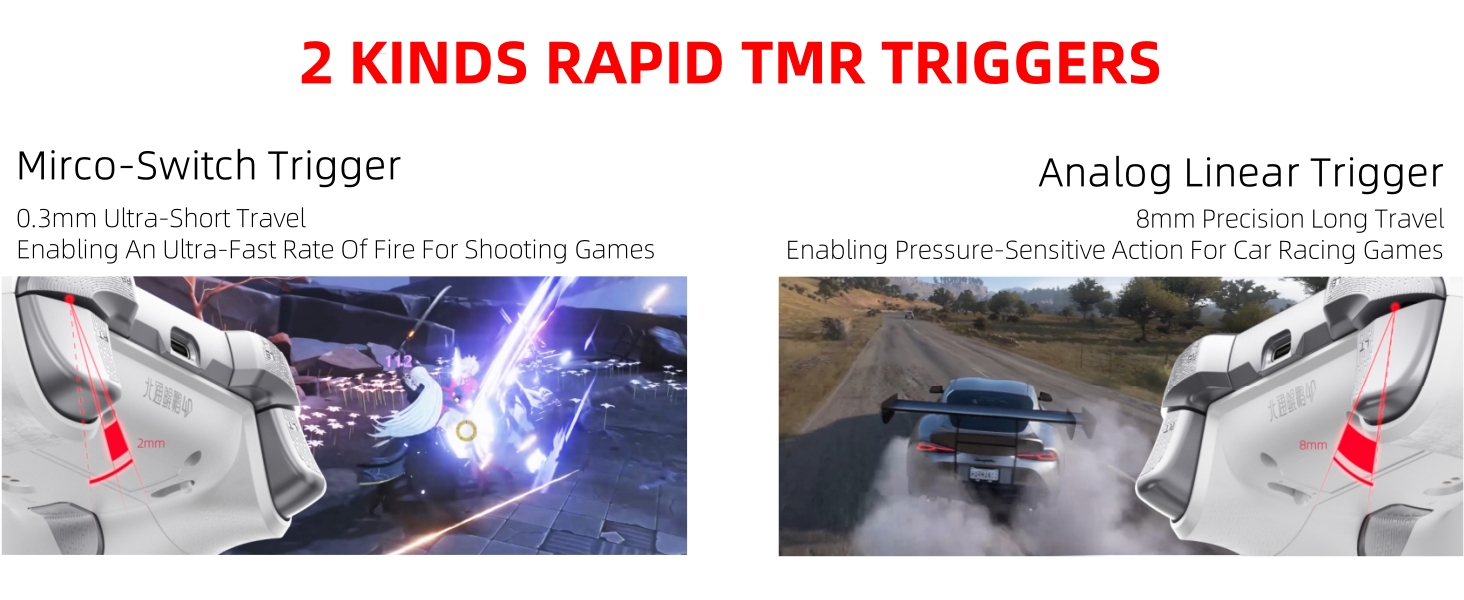 Amazon.com: BEITONG KP40 Wireless Controller Ajustable TMR Joystick, Dual TMR Triggers, Optical ...