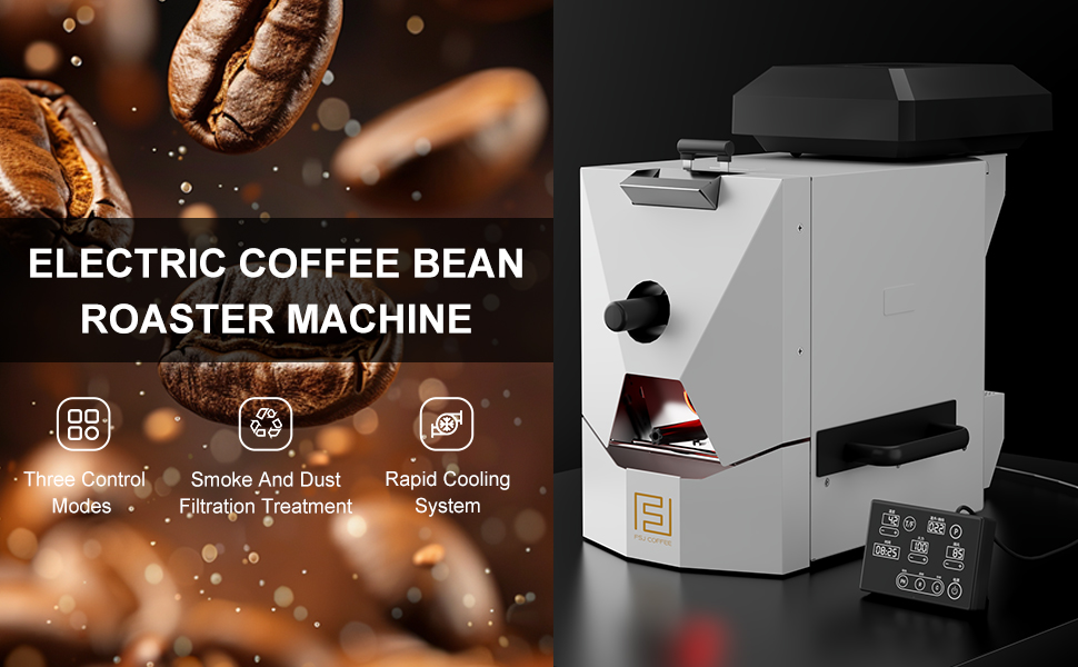 Amazon.com: Electric Coffee Bean Roaster Machine, Smokeless Drum Roasting, for Home&Commercial ...