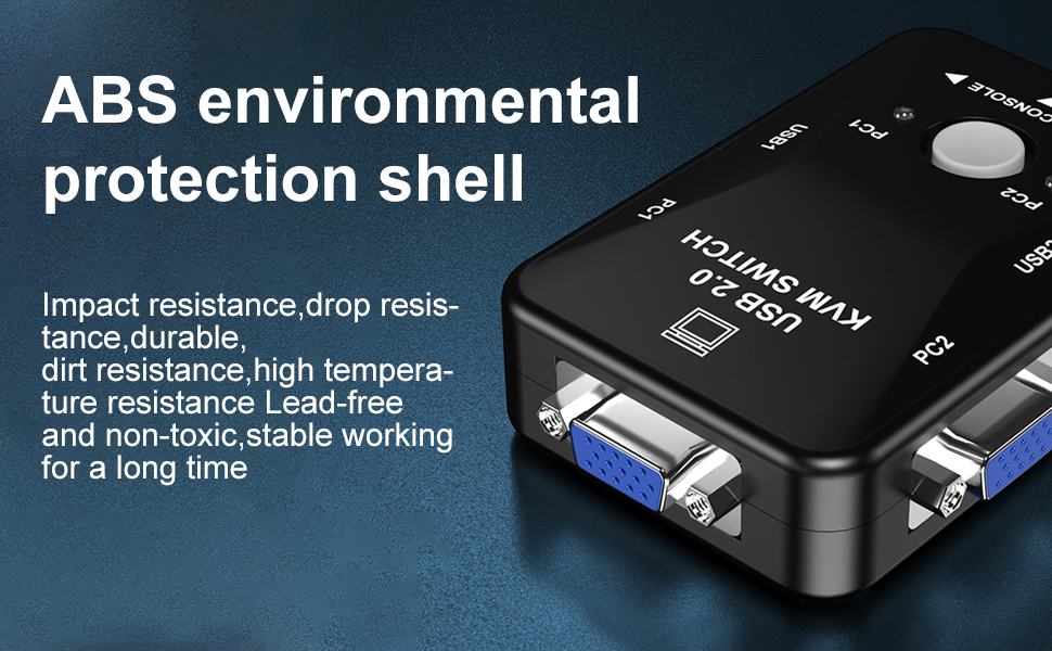 Amazon.com: KVM Switch VGA, 2-Port USB VGA KVM Switch, 2 Computers Share 1 Monitor and 3 USB ...