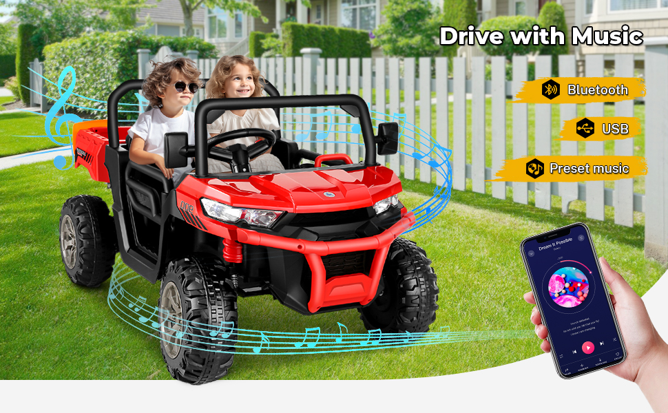 Amazon.com: Hikole 2 Seater 24 Volt Ride On UTV Toys for Big Kids with Remote Control, 4WD XL ...