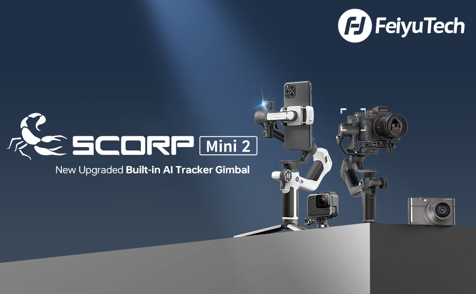 Amazon.com : FeiyuTech [Official] SCORP Mini-2 All in One 3-Axis Camera Stabilizer,Built-in AI ...