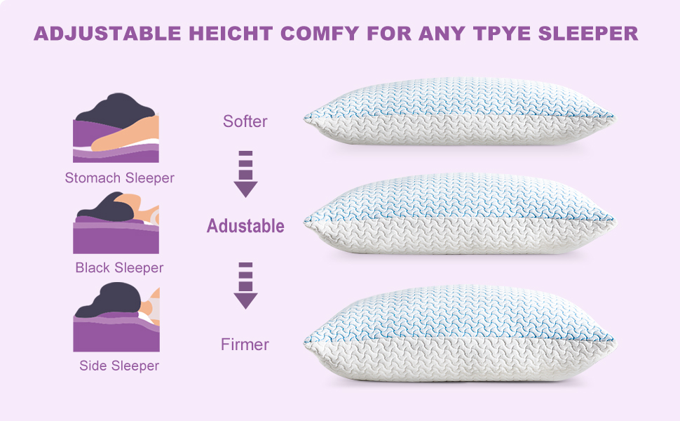 Amazon.com: Iwacool Shredded Memory Foam Pillows for Sleeping Bed Pillow Adjustable Cooling ...