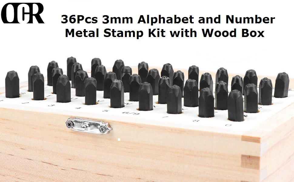 Amazon.com: OCR Juego de sellos de letras y números del alfabeto de 1/8 de pulgada de 0.118 in ...