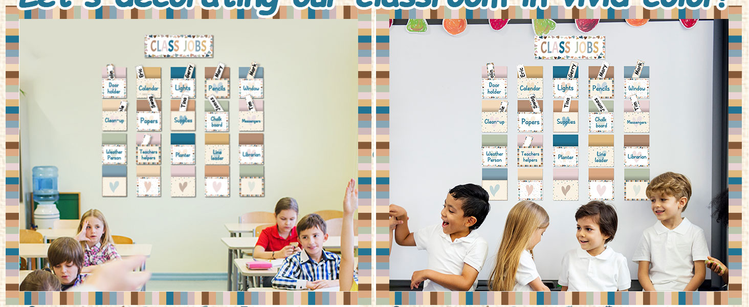 Amazon.com: 81 Piece Boho Class Jobs Bulletin Board Boho Welcome ...