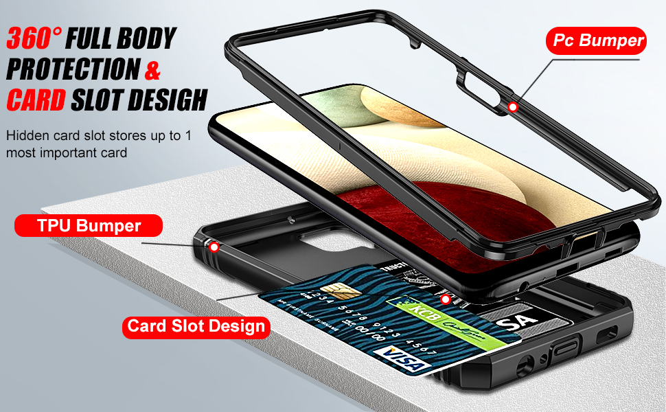 LeYi for Samsung Galaxy A12 5G Case with Slide Camera Cover and 2 Tempered Glass Screen ...