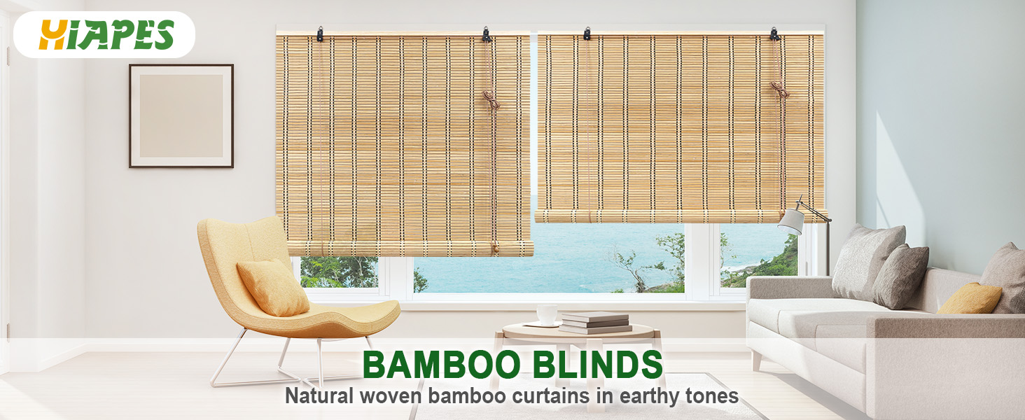 Amazon.com: HIAPES Bamboo Blinds, Bamboo Blinds for Interior Windows ...