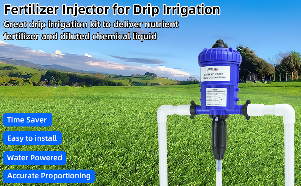 Amazon.com : JONFLYER GEN Ⅱ 0.2-4.5% Fertilizer Injector Automatic Chemical Liquid Dosing Pump ...