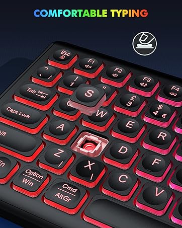 Wireless Keyboard and Mouse Backlight, USB-C Rechargeable & Light Up ...