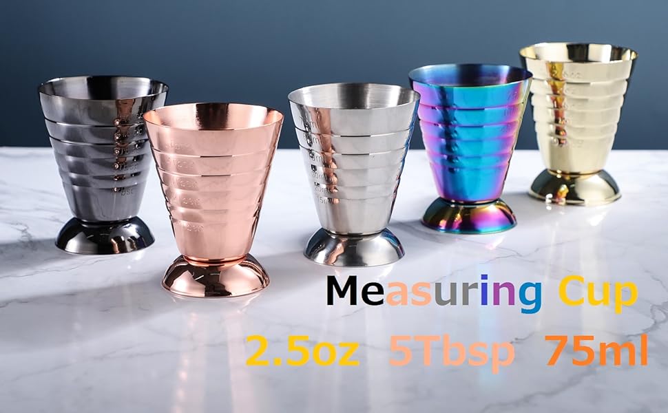 Amazon.com: Measuring Cup 2.5oz/5Tbsp/75ml,Jigger 2.5oz/5Tbsp/75ml,Cocktail Jiggers,Standard ...