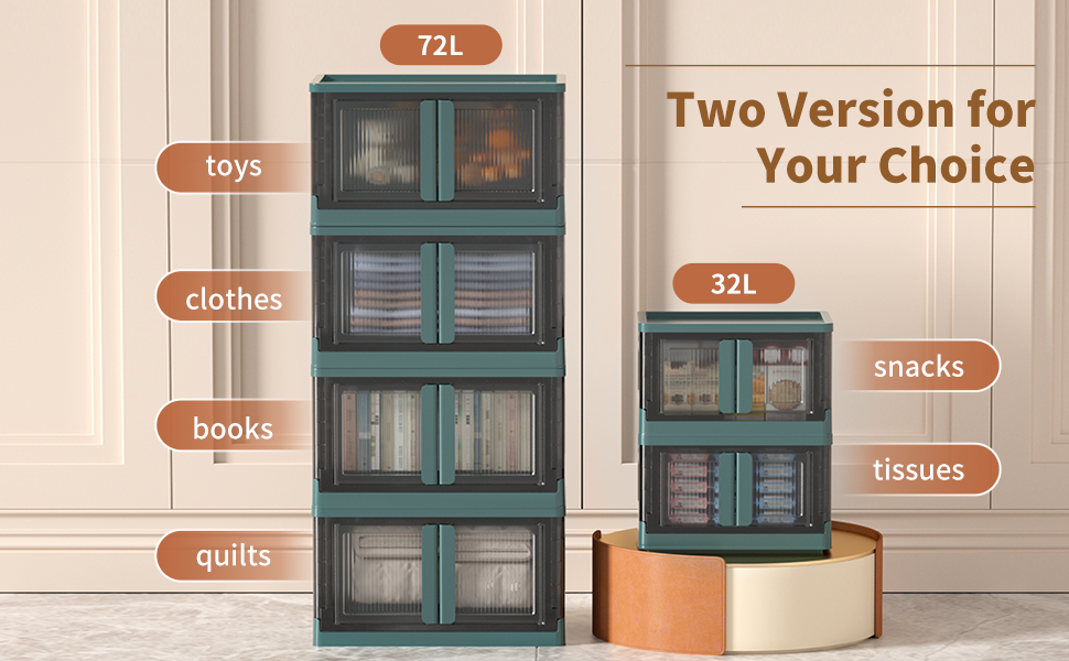 HAIXIN Boite rangement plastique, 32L boite de rangement Pliable caisse rangement, avec ...