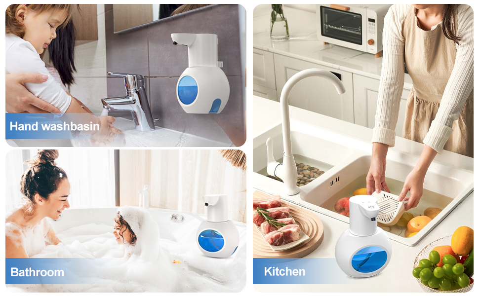 Amazon.com: 2 Pack Automatic Soap Dispensers,15oz/420ml USB Touchless Automatic Foaming Soap ...