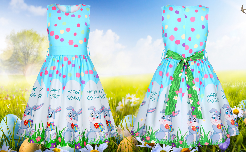 Amazon.com: Doxrmuru Easter Bunny Dress for Girls Easter Outfit ...