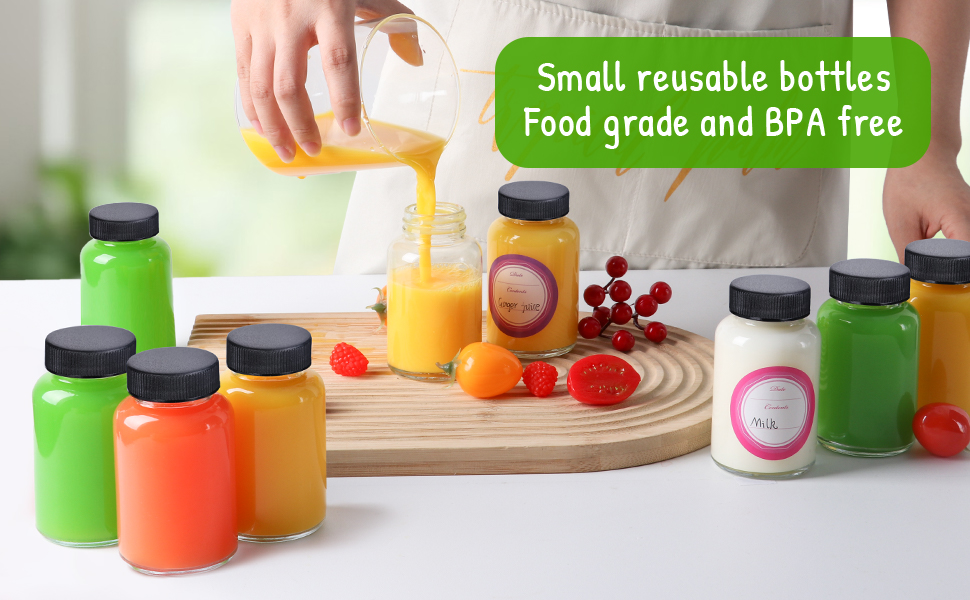 Amazon.com | STARSIDE 4 oz Glass Ginger Shots Bottles with Caps,16 pack 120 ml Juice Shot ...