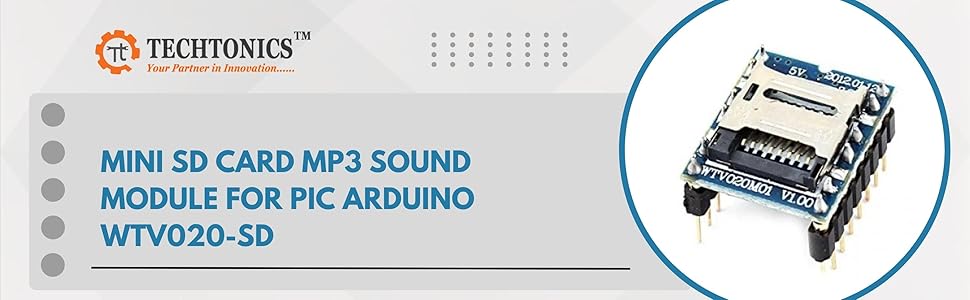 Techtonics Mini SD Card MP3 Sound Module For PIC Arduino WTV020-SD ...