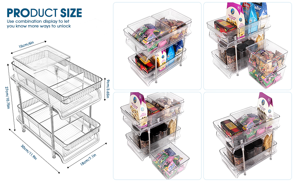 NIHEHAG - Organizador transparente de 2 niveles debajo del fregadero ...