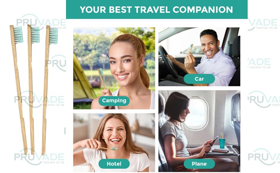 Amazon.com : PRUVADE 144 Pack Disposable Bamboo Toothbrushes with ...