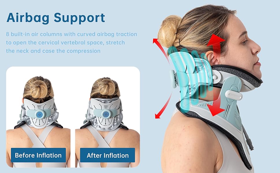 Amazon.com: Cervical Neck Traction Electric Device for Neck Pain Relief, Adjustable Air Pump ...