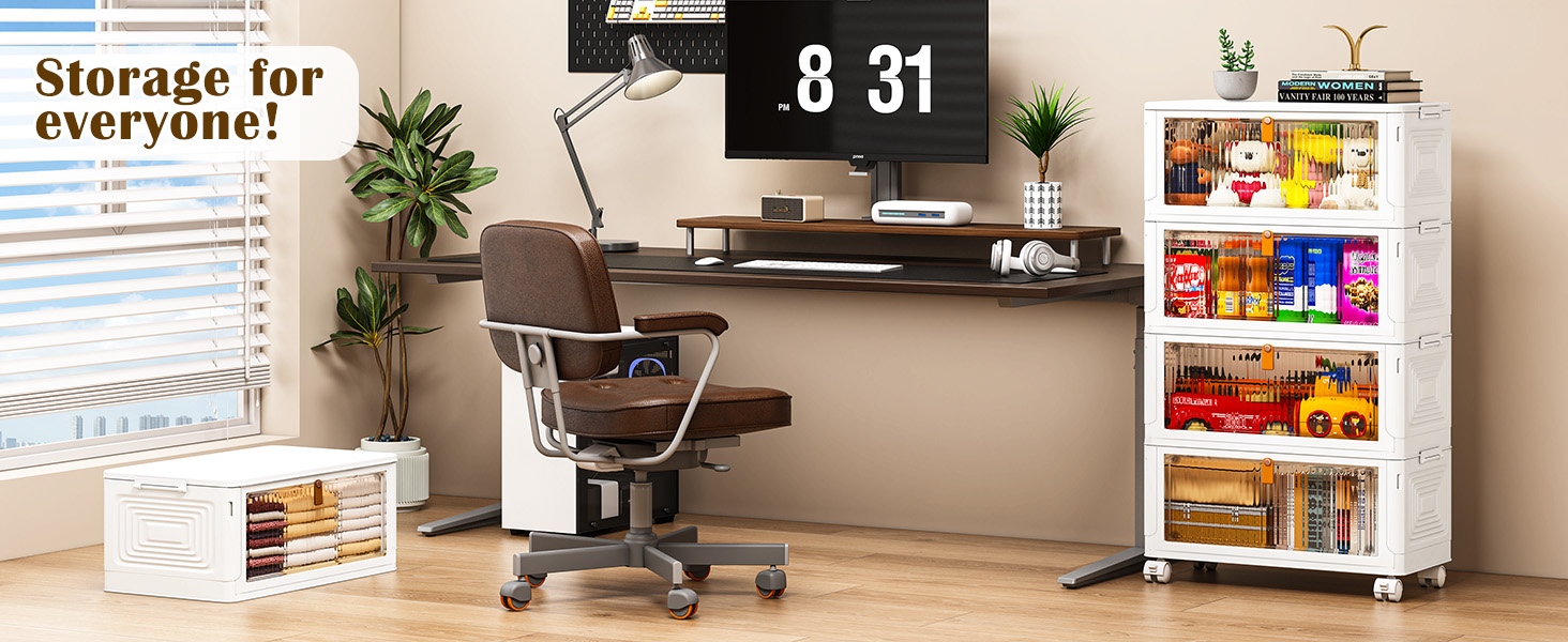 Amazon.com: YFXCVSL 4 Tier Plastic Storage Bins with Lid 23QT ...