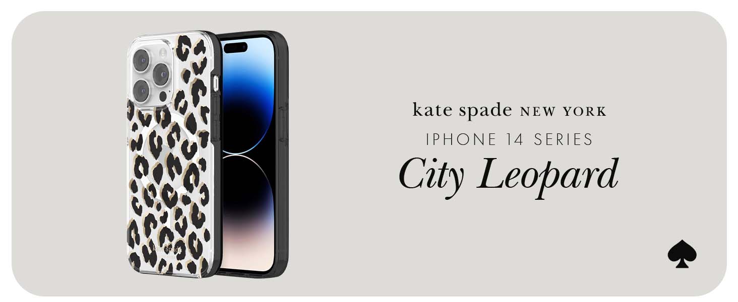 Amazon.com: kate spade new york iPhone 14 Pro Case, Compatible with MagSafe - City Leopard Black ...