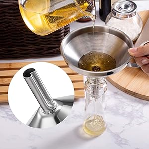 4Pcs Stainless Steel Funnel Set with 200 Mesh Filter - Food Grade, Dishwasher Safe : Amazon.co ...
