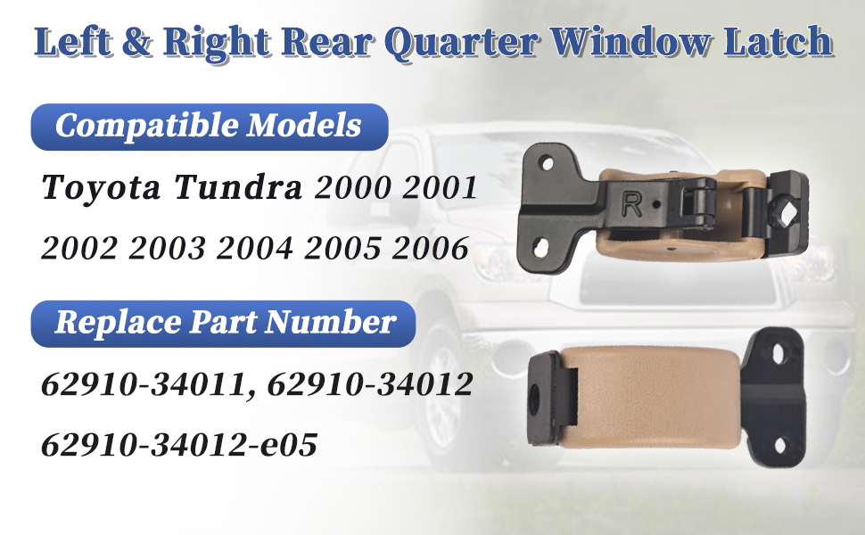Amazon.com: Getfarway Rear Quarter Window Latch Left & Right 62910-34011 Compatible with Toyota ...