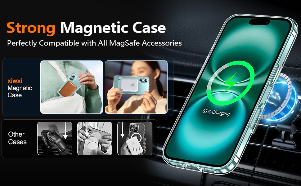 Amazon.com: xiwxi for iPhone 16 Case with Kickstand,[Compatible with Magsafe][1*Screen Protector ...