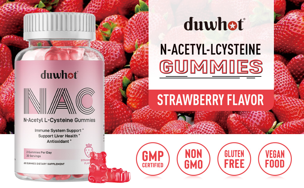 Amazon.com: duwhot NAC Gummies 600mg, Chewable NAC Supplement N-Acetyl Cysteine for Lung Health ...