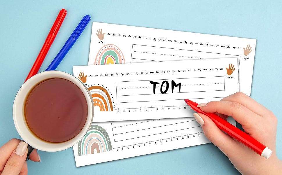 Amazon.com: Boho Rainbow Self Adhesive Name Plates, Name Tags Desk ...