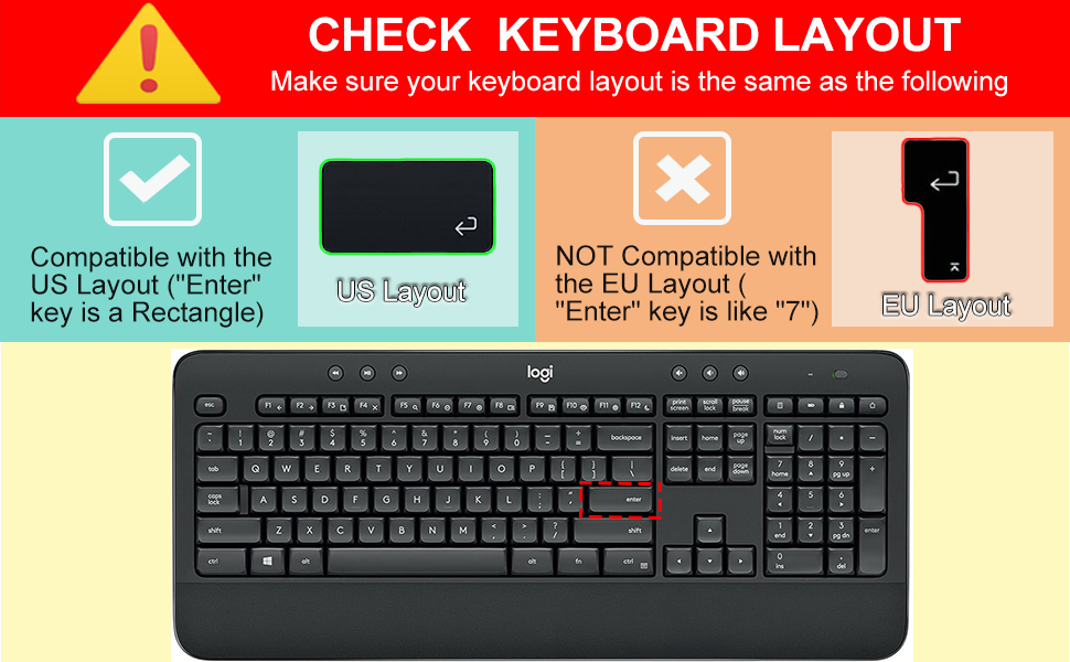 Amazon.com: Keyboard Cover Skin for Logitech MK545 MK540 Wireless Keyboard, Logitech MK545 ...