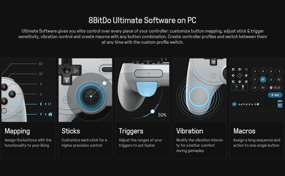 Amazon.com: 8BitDo Pro 2 Wired Controller for Switch, Windows, Android ...