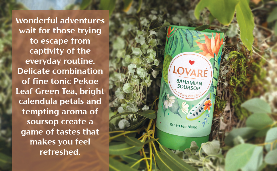 Amazon.com : LOVARE Bahamian Soursop Loose Leaf Tea 80 g - Made in Ukraine – Green Tea, Soursop ...