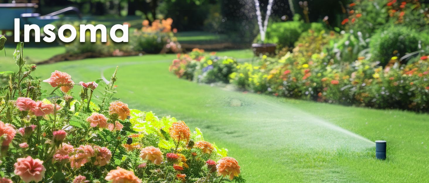 Insoma 2 Zone Hose Timer Brass Inlet Dual Outlet Sprinkler Timer With Rain Delay