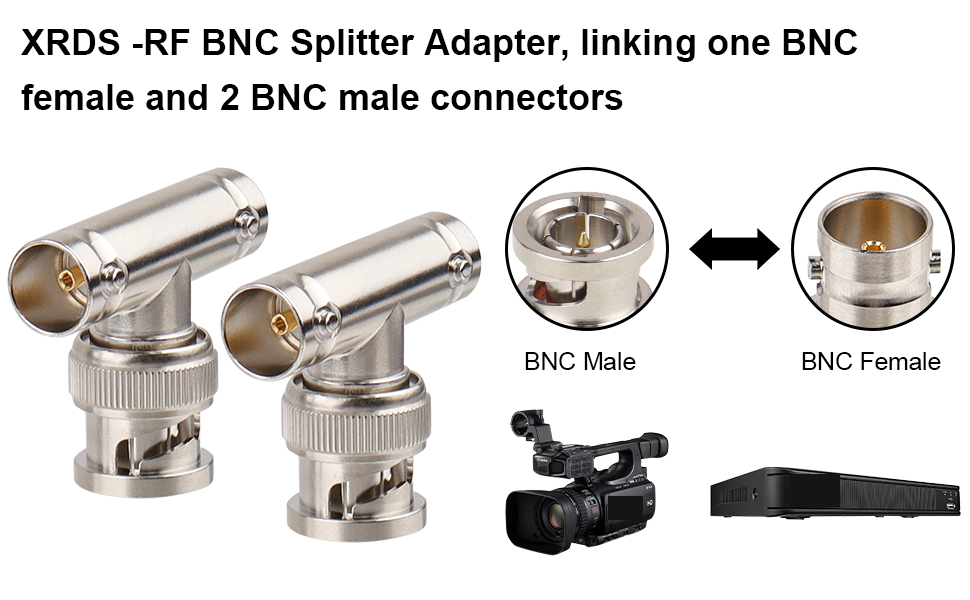 Amazon.com: XRDS-RF BNC Splitter Adapter 2 PCS, 75 Ohm Male to Dual Female 3 Way Video for CCTV ...