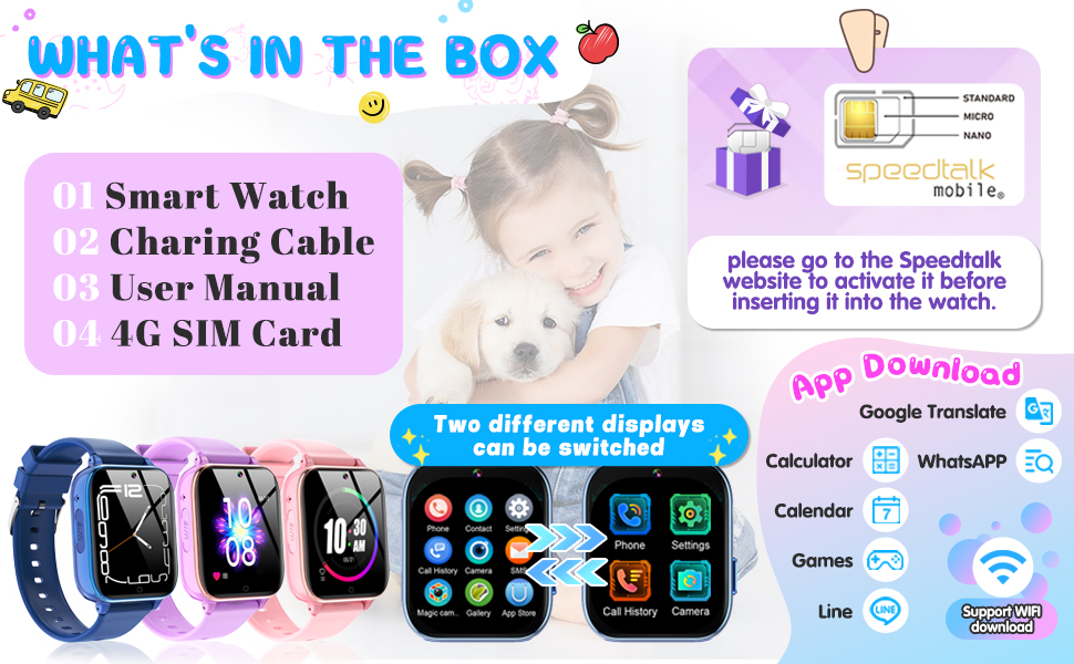 Amazon.com: 4G Kids Smart Watch for Boys Girls - Kids Phone ...